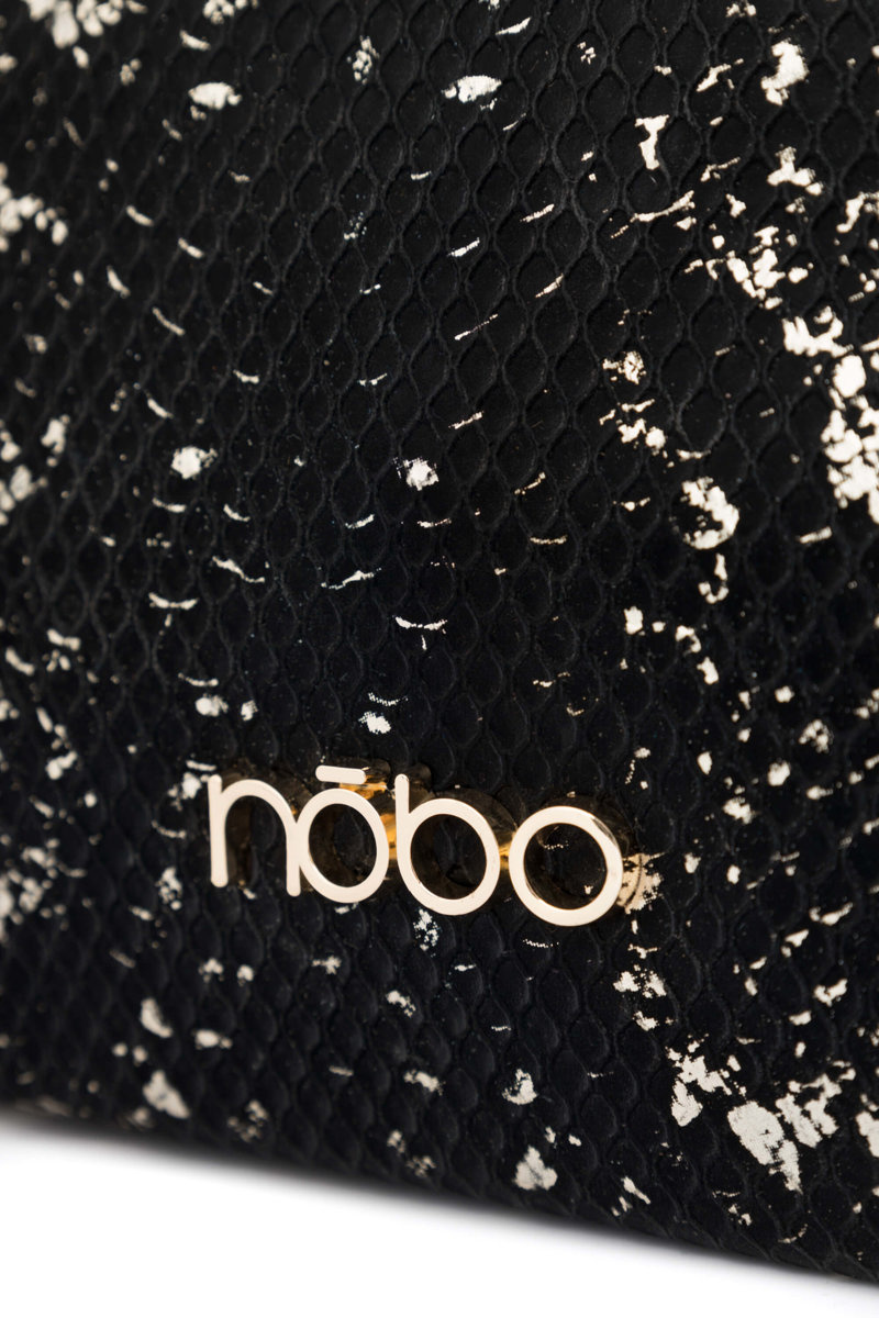 Klasyczna Torebka Listonoszka Wężowy Wzór NOBO N1340-CM23 Czarno-Złota