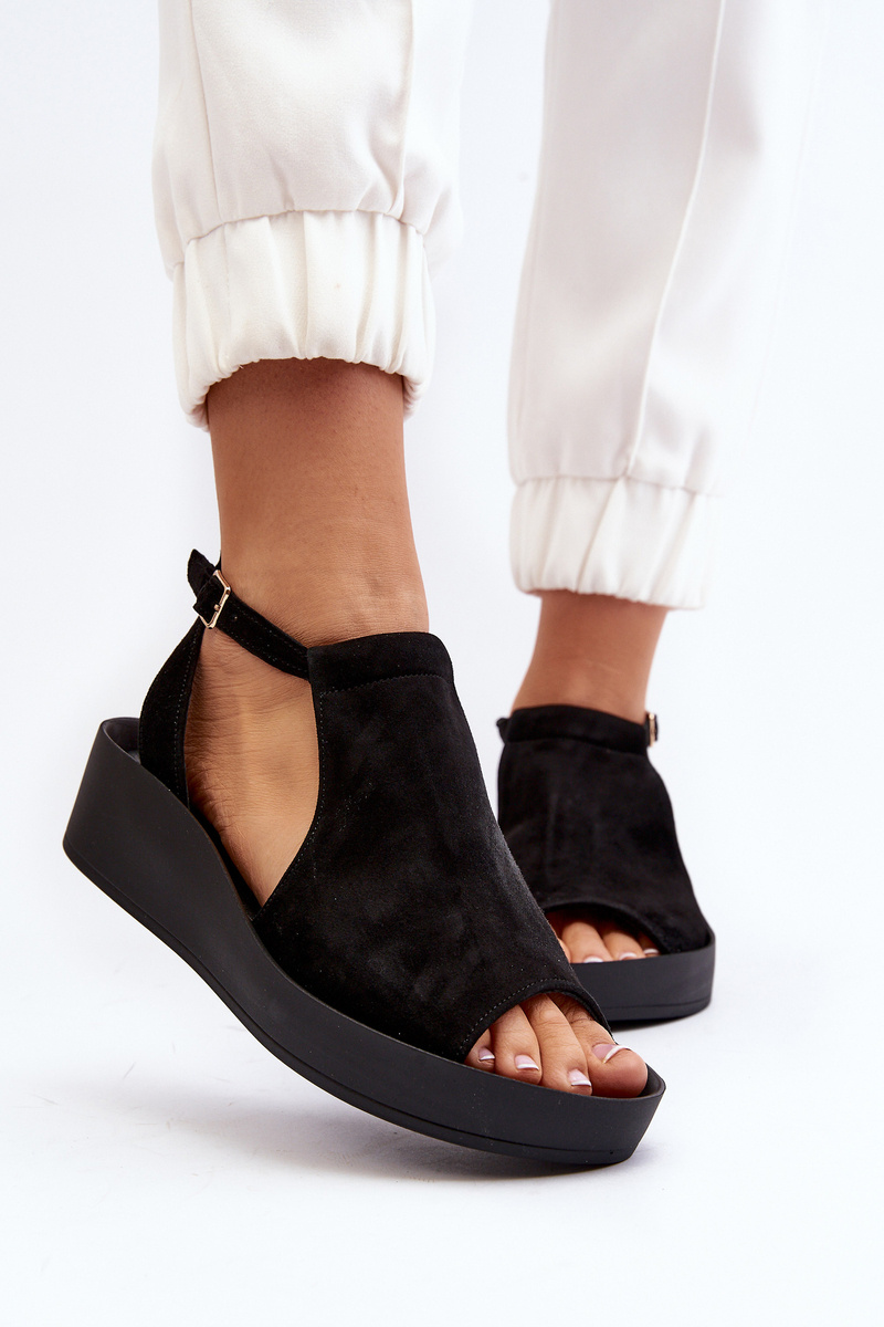 Sandały Damskie Zamszowe Zazoo 2914 Czarne