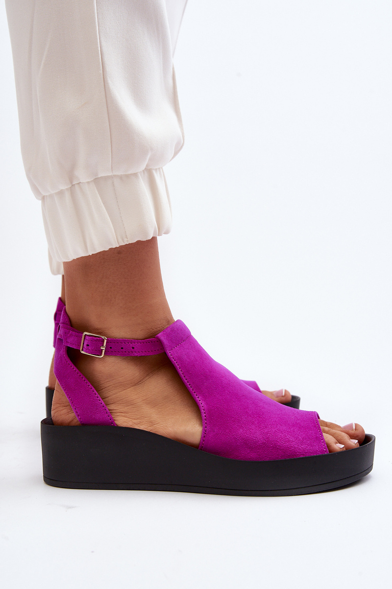 Sandały Damskie Zamszowe Zazoo 2914 Fuksja